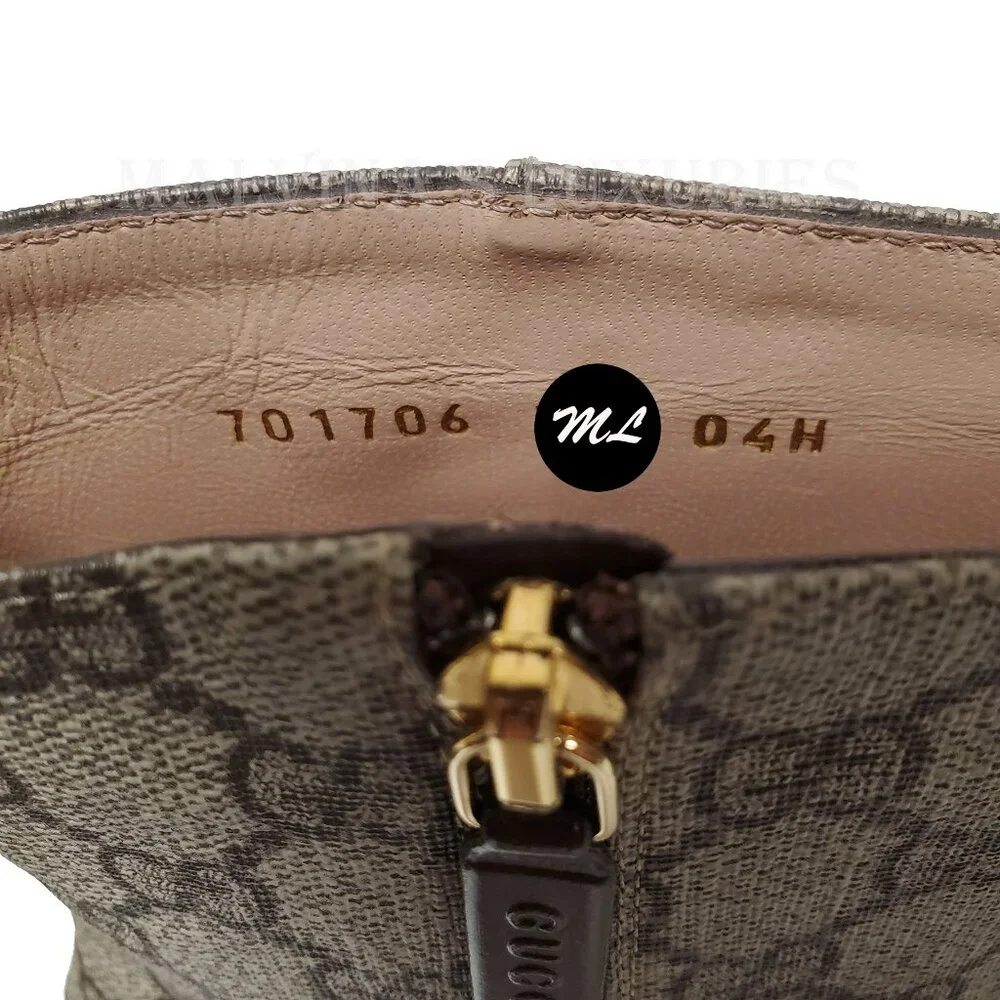 Gucci | Shoes | Gucci Boots Blondie Gg Supreme Canvas G Logo Ankle ...
